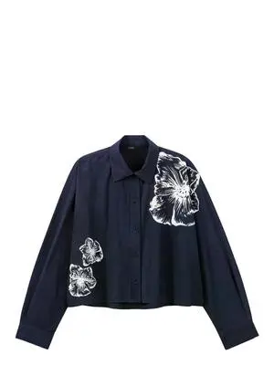 Maje Floral-print Button-down Shirt - Blue