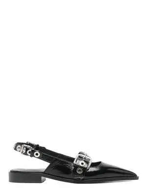 Maje Eyelet Strap Loafer - Black