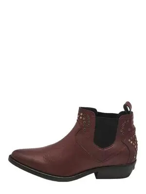Zadig&Voltaire Thylana Studded Leather Ankle Boots - Red