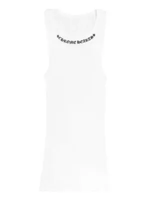 Chrome Hearts Logo Ribbed Tank - White