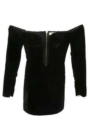 Nina Ricci Velvet Mini Dress - Black