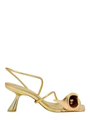 Cult Gaia Ria Flower-detail Sandals - Gold