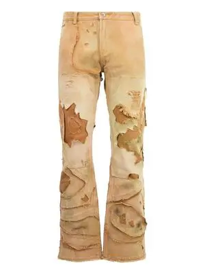 WHO DECIDES WAR BY EV BRAVADO Unearthed Distressed Trousers - Neutrals