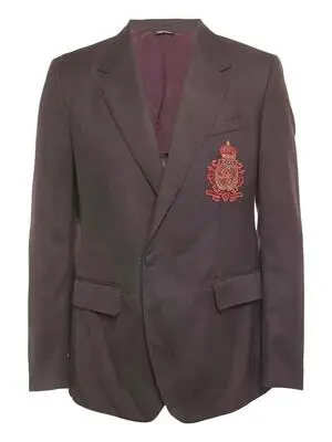Dolce & Gabbana Crest-appliqué Blazer - Purple