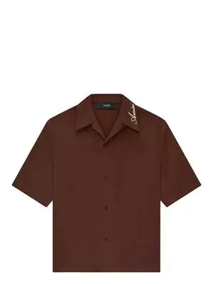 Amiri Short-sleeve Camp-collar Shirt Brown