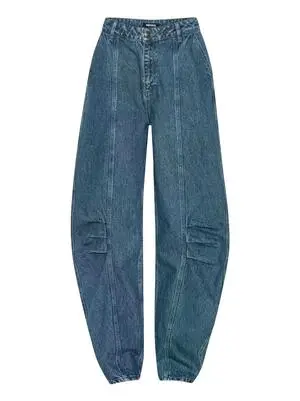 ROTATE BY BIRGER CHRISTENSEN Denim Cargo Trousers - Blue