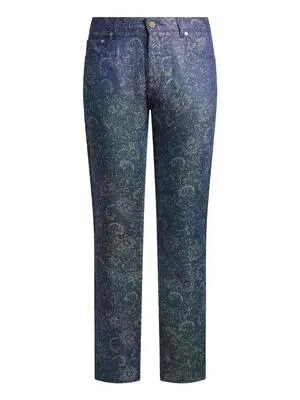 Etro Jacquard Paisley-motif Jeans - Blue
