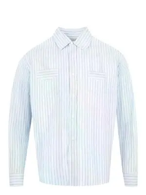 POST O'ALLS Striped Pocket Shirt - White