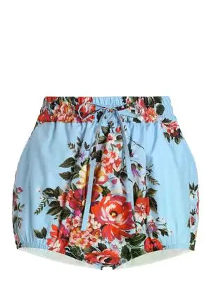 Dolce & Gabbana Floral-pattern Drawstring Shorts - Blue