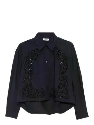 SANDRO Floral Embroidered Shirt
