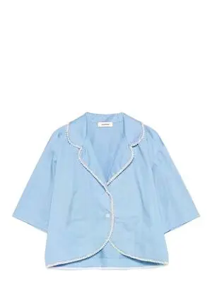 Sandro Beaded Collared Shirt - Blue