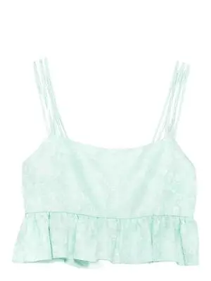 Sandro Floral Jacquard Top - Green