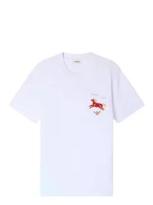 Sandro Embroidered Horse Cotton T-shirt - White