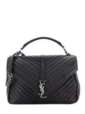 Saint Laurent Classic Monogram College Large Shoulder Bag - Black