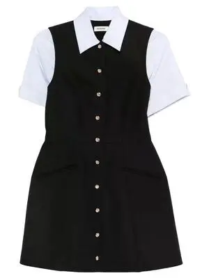 Sandro Button Short Day Dress - Black