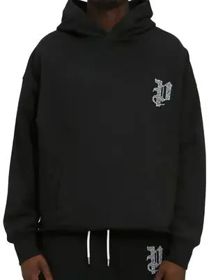PURPLE BRAND Hooded Fleece Pullover - Black