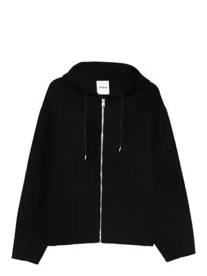 Sandro Hooded-neck Jacket - Black
