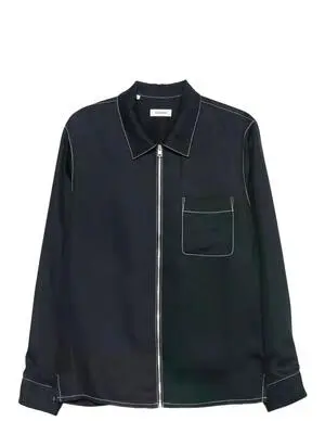 Sandro Contrast-stitching Shirt Jacket - Blue