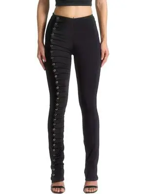 Manière De Voir Eyelet-detail Leggings - Black
