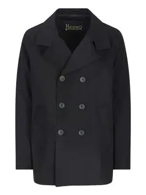 Herno Double-breasted Coat - Blue