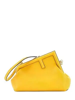 Fendi First Bag Leather Small Clutch - Yellow