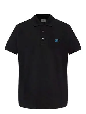 Etro Embroidered Polo Shirt - Black