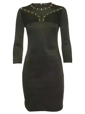 Just Cavalli Studded Mesh Mini Dress - Black