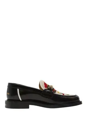 Filling Pieces Embroidered Chain Loafers - Black