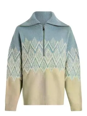 Varley Fair Isle Half-zip Sweater - Blue