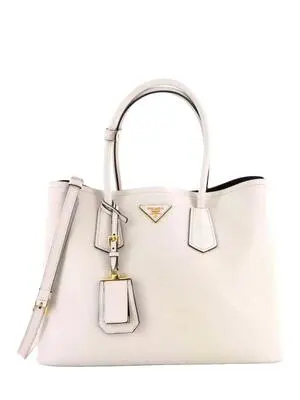 Prada Cuir Double Saffiano Leather Large Tote Bag - Neutrals