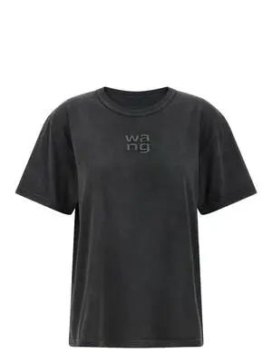 Alexander Wang Rhinestone Logo T-shirt - Grey