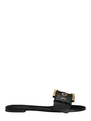 Dolce & Gabbana Buckle-detail Flat Sandals - Black