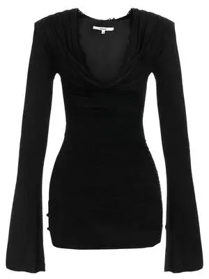 MANURI Alma Lace-trim Mini Dress - Black