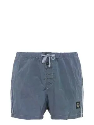 Stone Island Drawstring Stripe Shorts - Blue