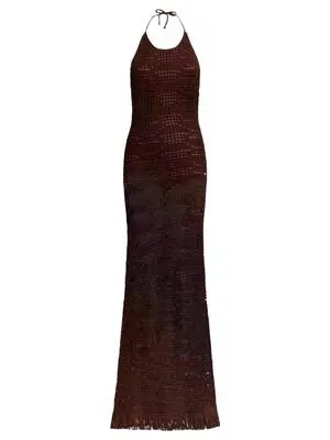 Etro Crochet-effect Maxi Dress - Brown