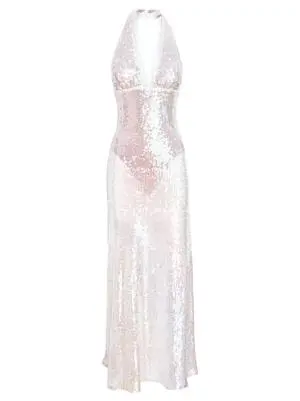 MANURI Pixie Sequin-embellished Maxi Dress - Neutrals