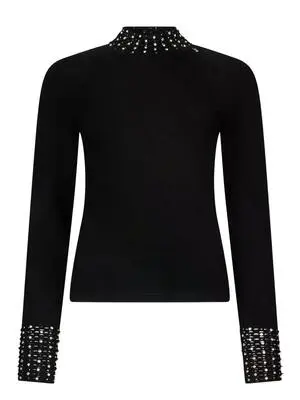 LIU JO Jewel-Embellished Cut-Out Sweater