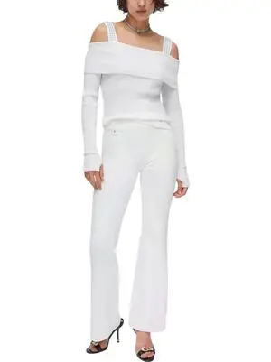 Liu Jo Studded Off-the-shoulder Sweater - White