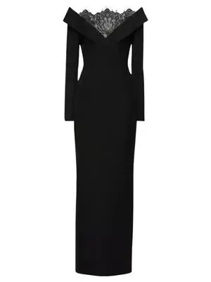 Roland Mouret Lace-insert Column Gown - Black