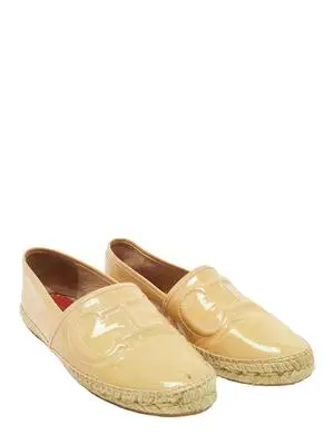 Carolina Herrera Patent-leather Logo Espadrilles - Neutrals