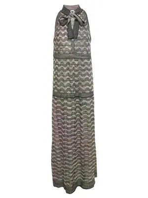 Missoni Knit Tie-neck Maxi Dress - Black