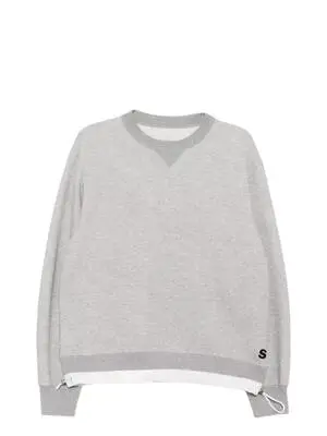 Sacai Logo-patched Sweatshirt - Grey
