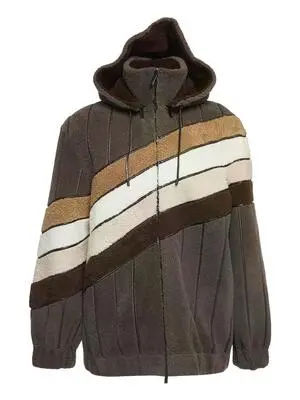 Fendi Leather Hooded Bomber Jacket - Brown