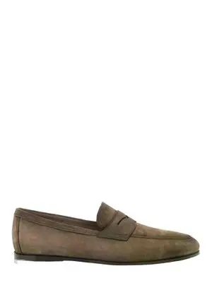 Santoni Carlos Penny-front Loafers - Brown
