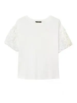 TWINSET Floral-sleeves T-shirt - White