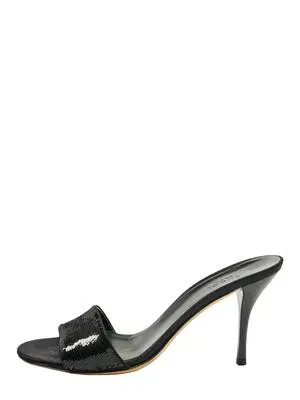 Gucci Sequin-strap Heeled Sandals - Black