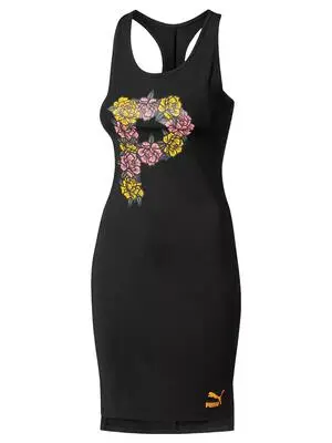 PUMA Floral Print Midi Dress - Black