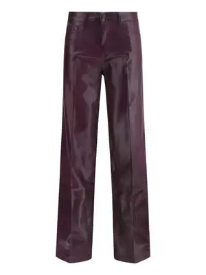 L'Agence Marty Coated Flared Trousers - Purple