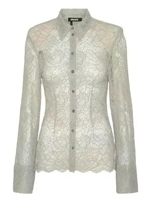 ROTATE BY BIRGER CHRISTENSEN Lace Buttoned Shirt - Grey