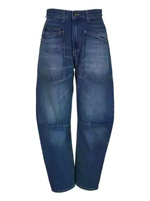 NILI LOTAN Shon Bedford Patch-pocket Jeans - Blue